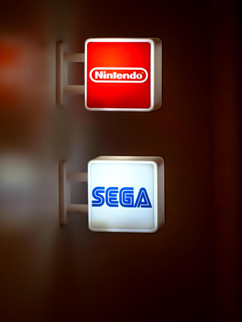 Nintendo + Sega + Taito Retro Game LED Magnet Lightbox Bundle | Game ...