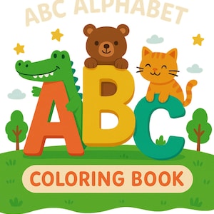 Animal ABC Coloring Pages: A-Z Alphabet Learning Activity (printable ...