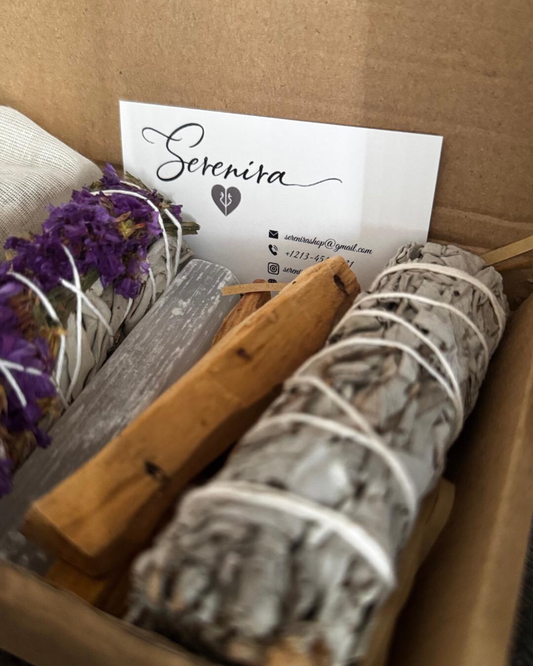 Sacred Smoke Ritual Box – Sage Bundle, Palo Santo, Selenite, Herbal ...