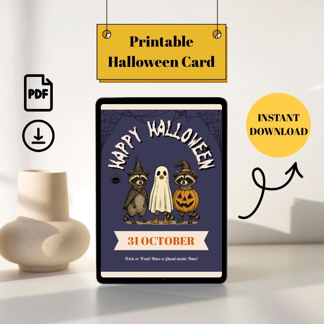 Printable Halloween Card | Funny Spooky Greeting Card | Instant ...