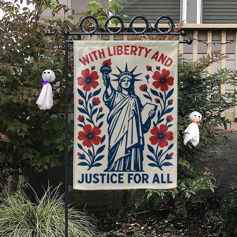 Patriotic Garden Flag: Statue of Liberty, Red White Blue Decor - Etsy