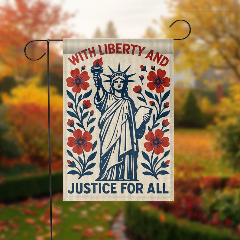 Patriotic Garden Flag: Statue of Liberty, Red White Blue Decor - Etsy