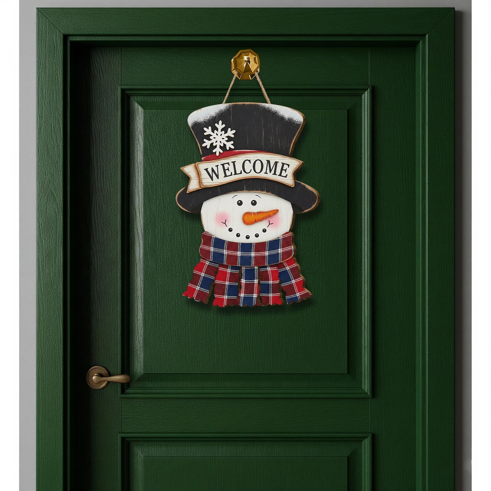 Snowman Welcome Door Sign: Rustic Winter Porch Decor - Etsy