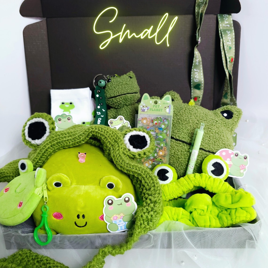 Frog Personalized Mystery Gift Box, Adorable Green Animal Plushies ...