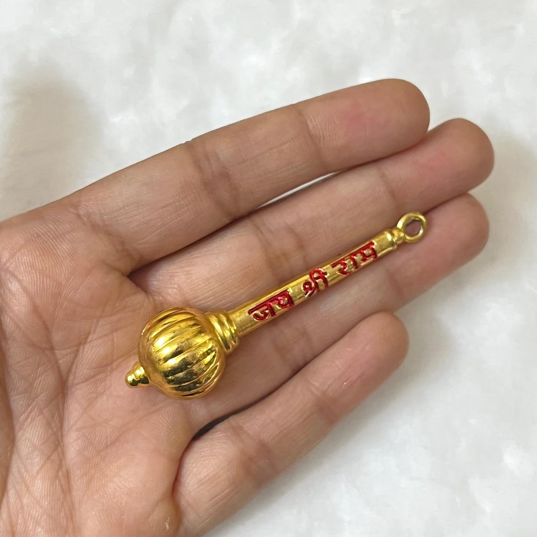 Hindu Gada Pendant , Religious Brass Pendant for Women , 18K Gold ...