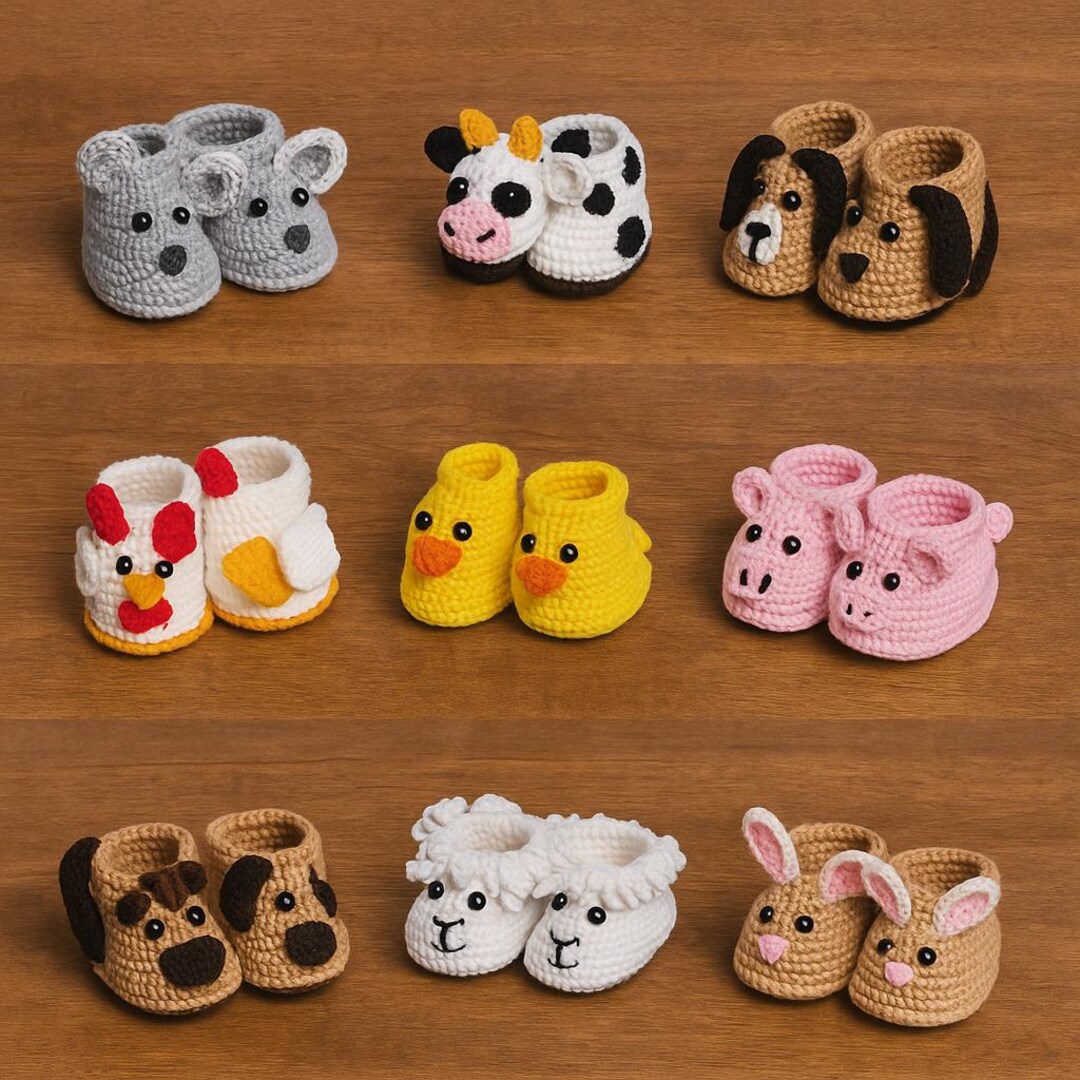 Crochet Animal Booties Pattern – Baby Booties Crochet Pattern – Crochet ...