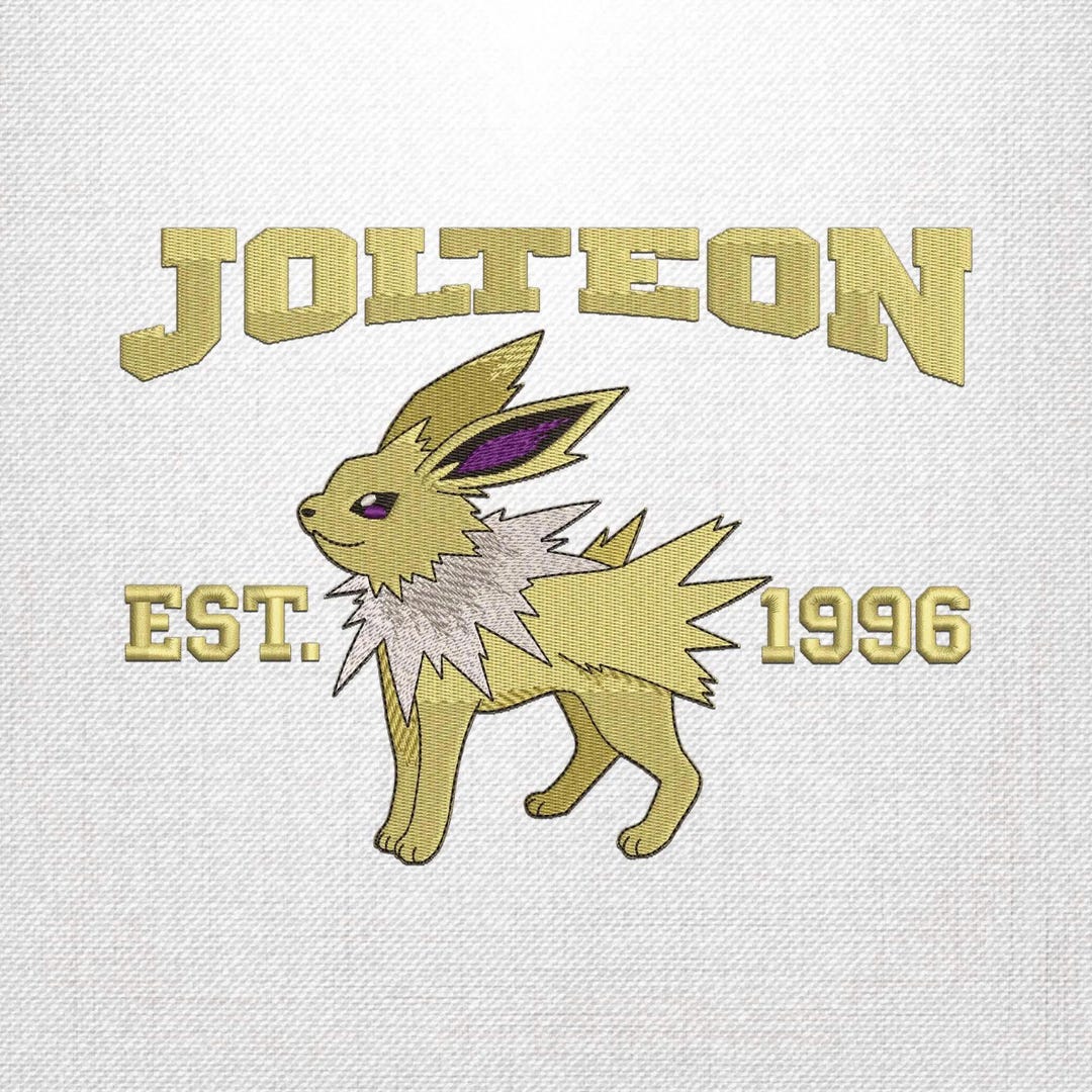 New Pokemon Embroidery Design, Pokemon Jolteon Embroidered, Jolteon ...