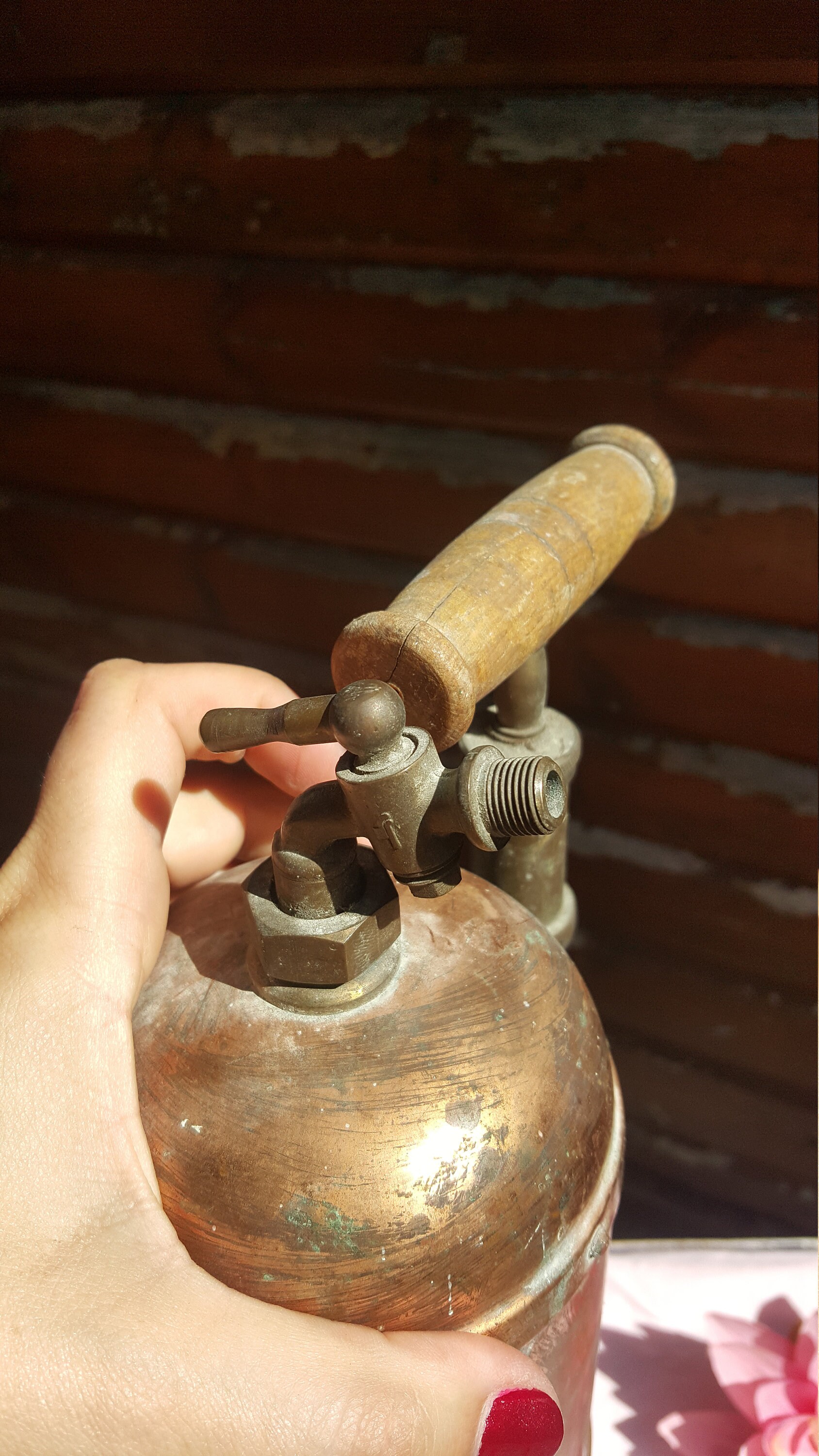 Antique French Copper Sprayer Vaporizer Wood Handle Rare Finds ...