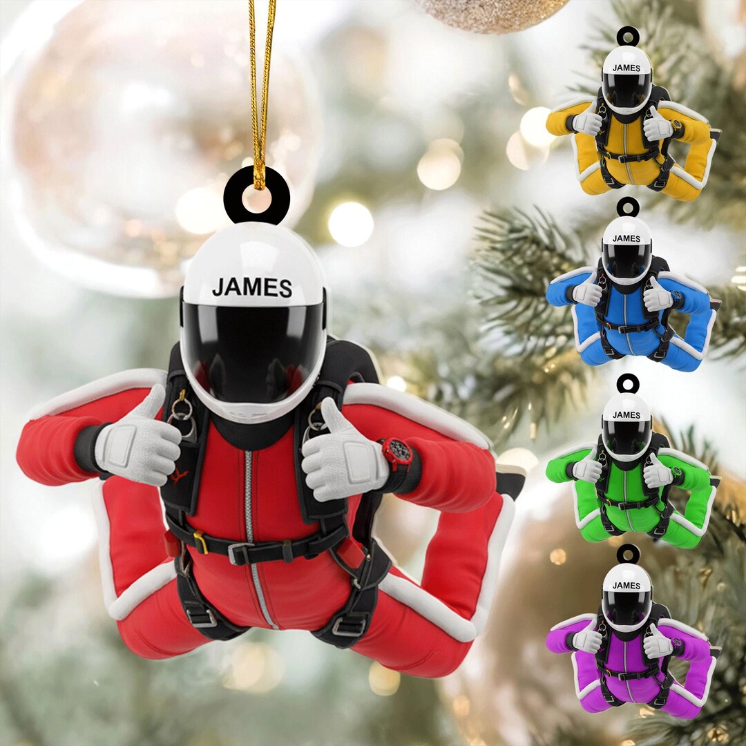 Custom Skydiver Ornament, Personalized Christmas Gift for Skydiving ...