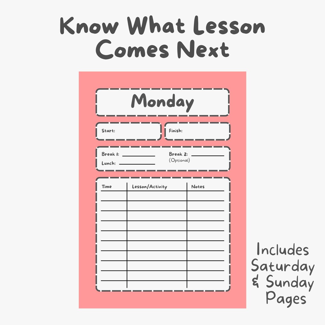 Kids School Planner Printable Bundle: Daily Schedule, Homework Tracker ...