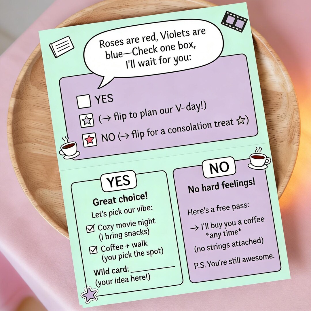 YES/NO Interactive Valentine Card,fun Valentine’s Day Interactive ...