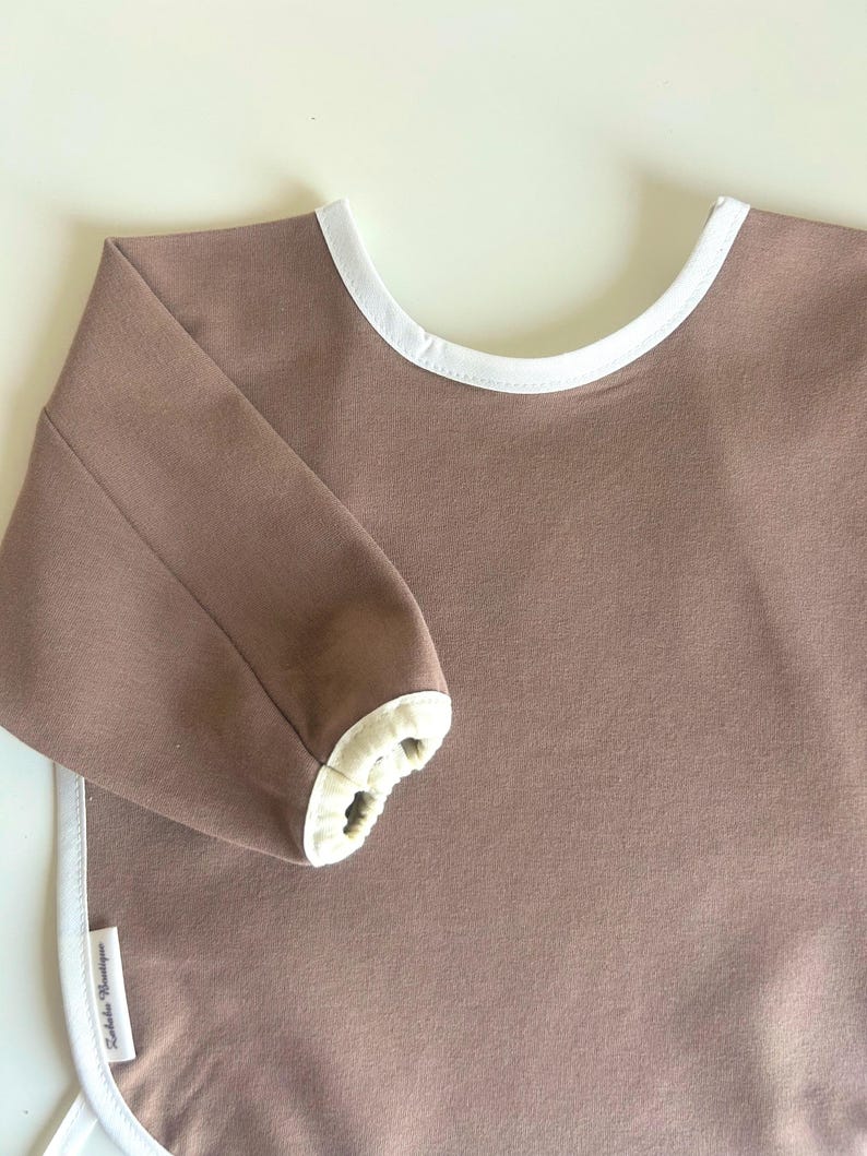 ORGANIC KNIT COTTON - Long Sleeve Bib With Elastic in the Cuffs!!! - Etsy