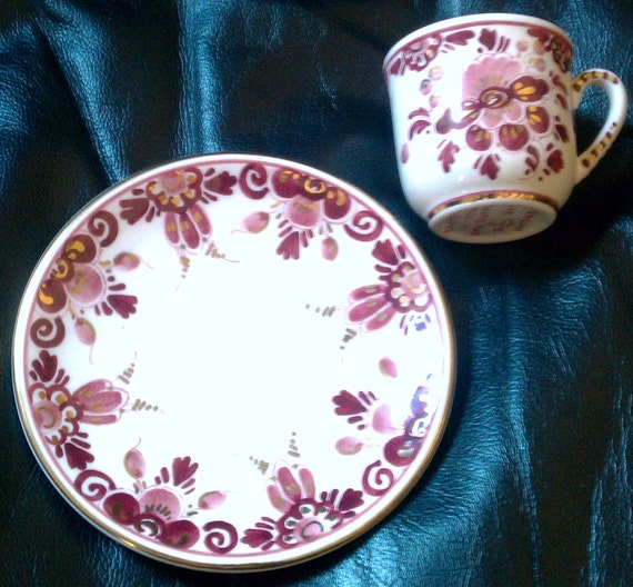 Vintage Regina rood Red Dutch Delft Coffee cup mug Drink & Barware Home ...