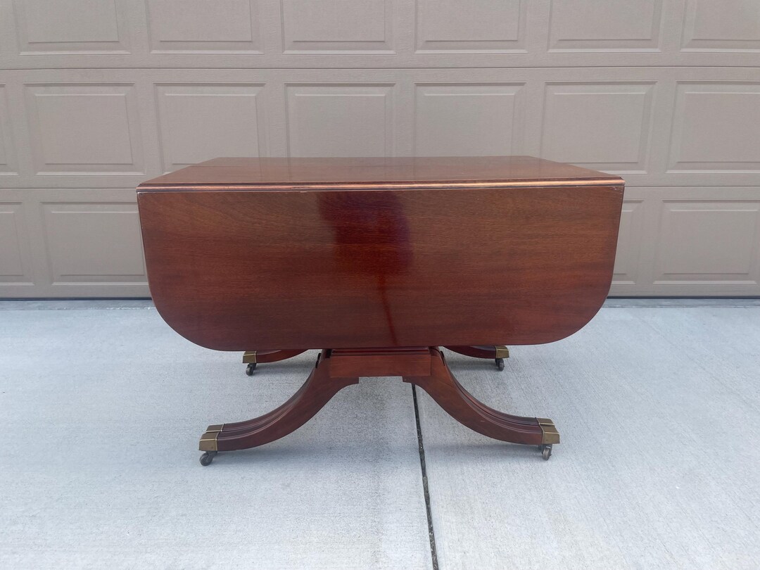 Vintage BRANDT Duncan Phyfe Style Federal Midcentury Drop Leaf Dining ...