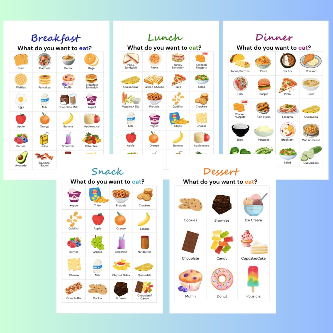 Printable Kids Menu: Weekly Meal Planner for Home or Classroom (PDF ...