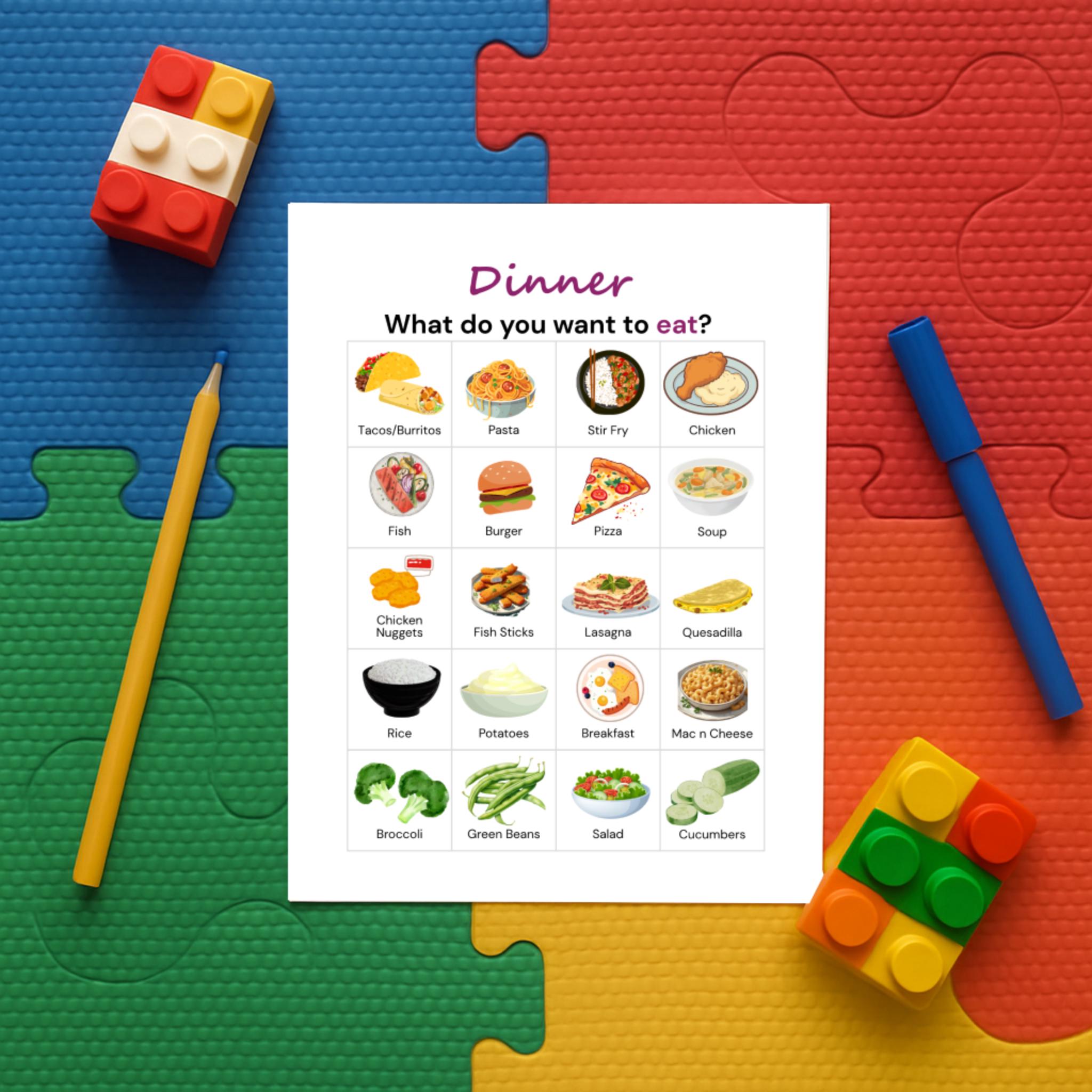 Printable Kids Menu: Weekly Meal Planner for Home or Classroom (PDF ...