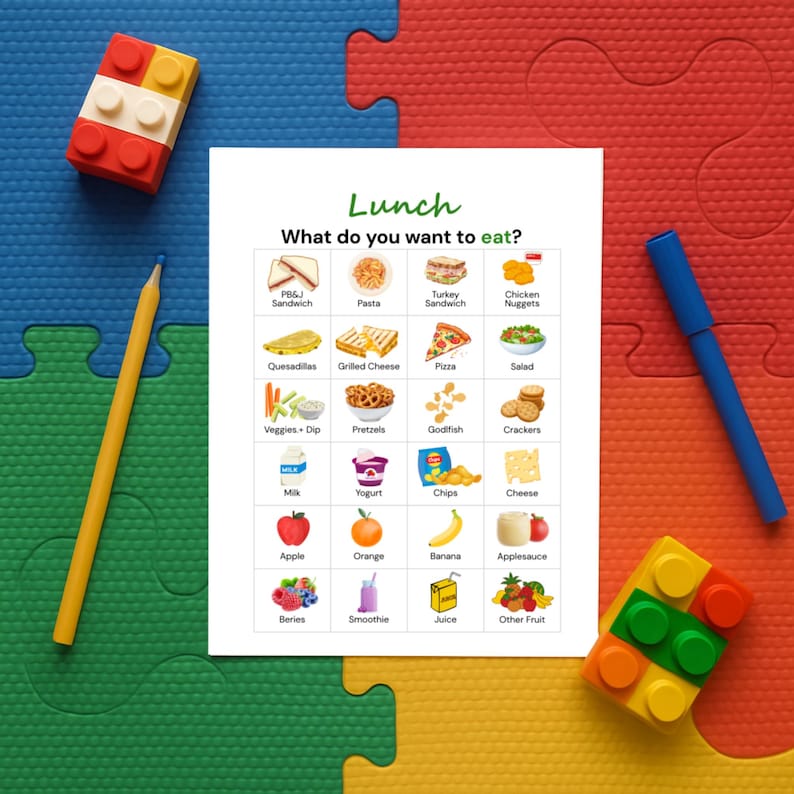 Printable Kids Menu: Weekly Meal Planner for Home or Classroom (PDF ...