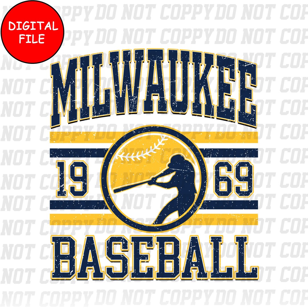Retro Milwaukee Baseball 1969 PNG, Distressed Batting Silhouette ...