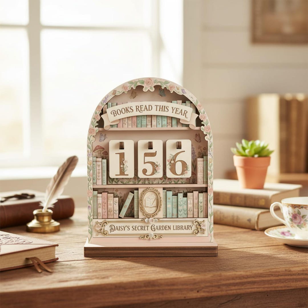 Personalized Wooden Book Tracker, Books Read This Year Counter Gift - Etsy