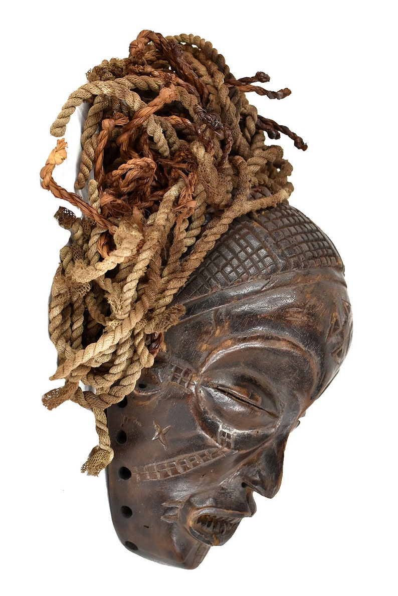 Chokwe Mask Mwana Pwo With Headdress African Art 139709 - Etsy