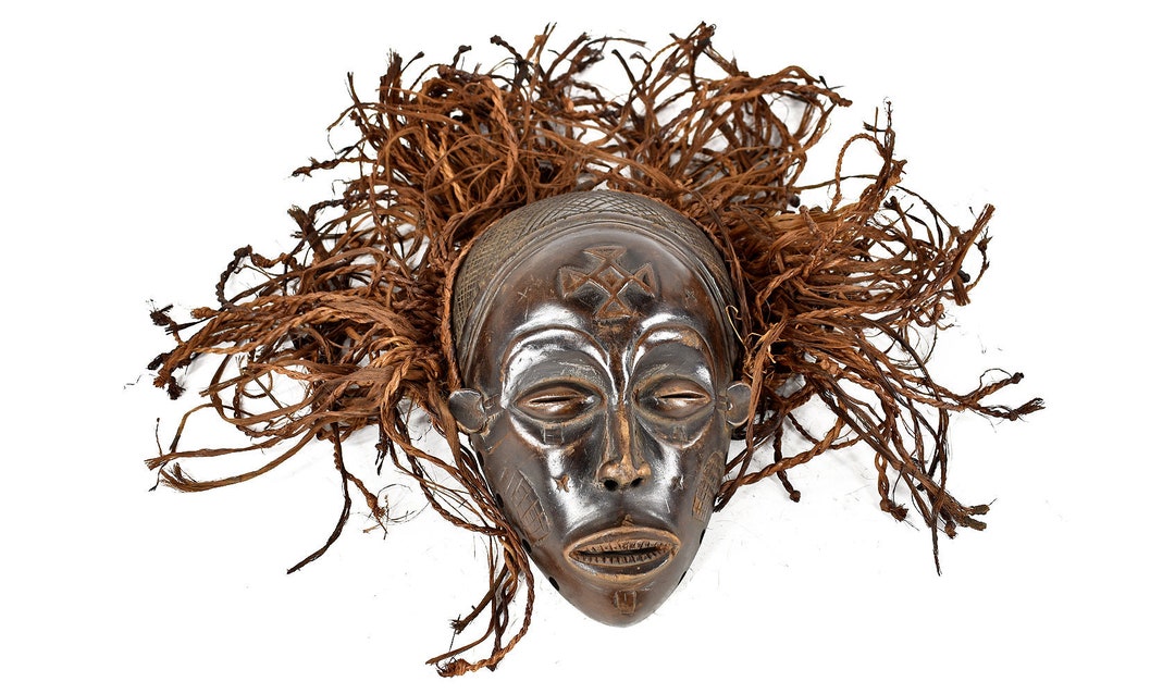 Chokwe Mask Mwana Pwo With Headdress Congo - Etsy