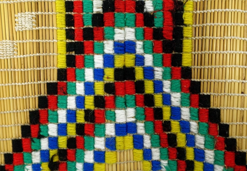 Zulu Embroidered Mat Icansi South African Art 128516 | Etsy