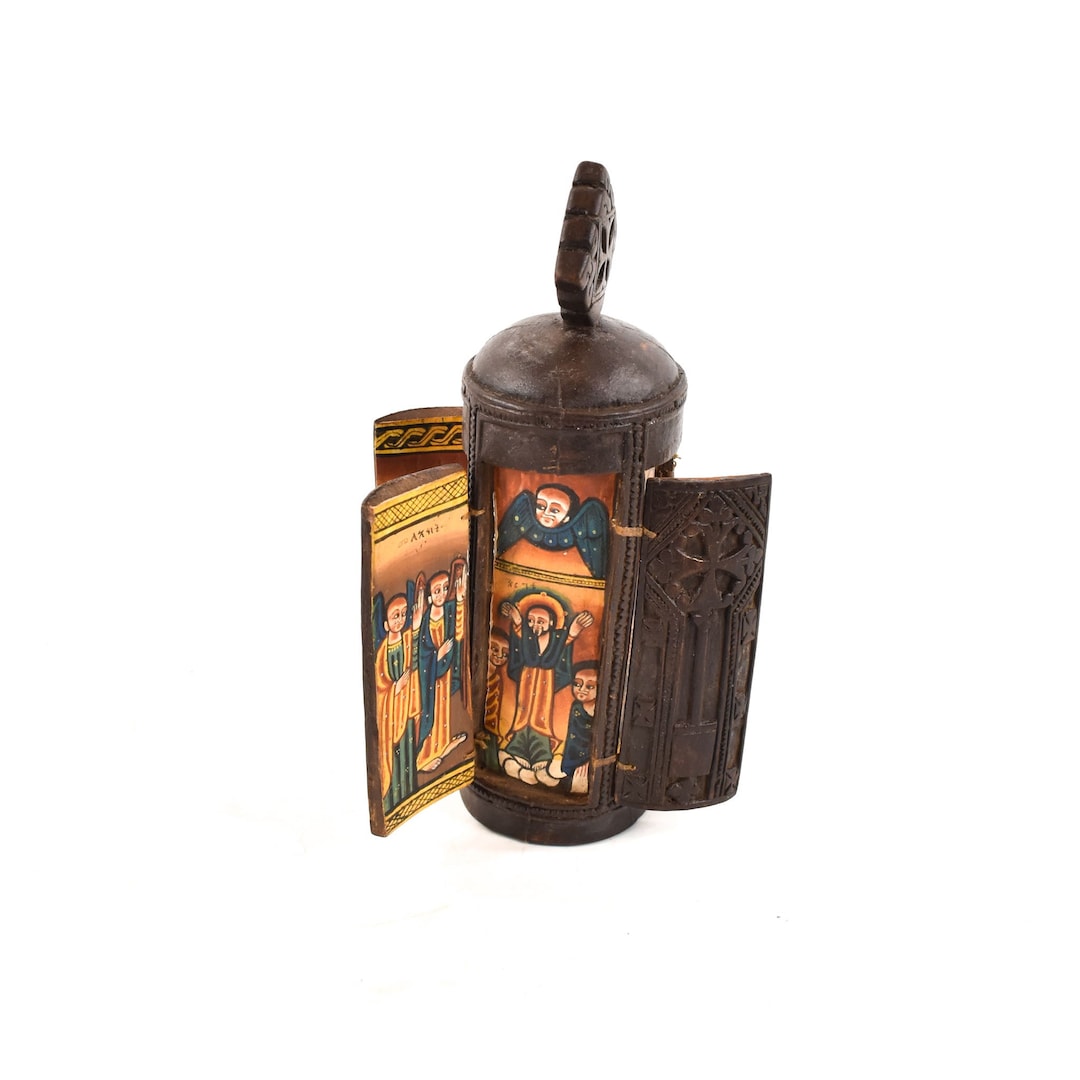 8 Panel Ethiopian Coptic Painted Wood Icon - Etsy