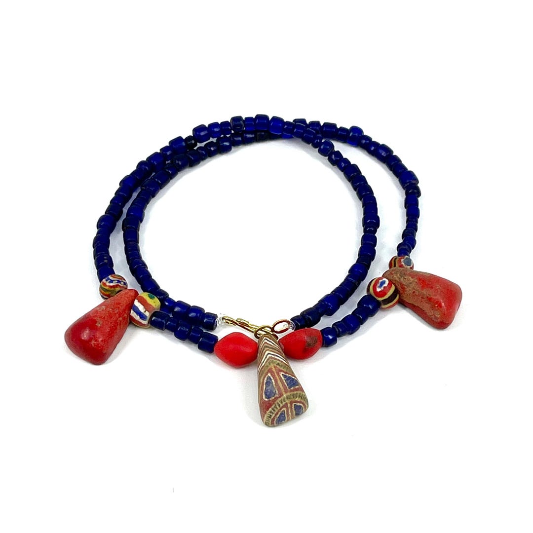 Old Vintage Kiffa Beads Necklace Mauritania - Etsy