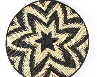 13.5'' Zulu Ilala Palm Basket South Africa Hand Woven Lidded Pot ...