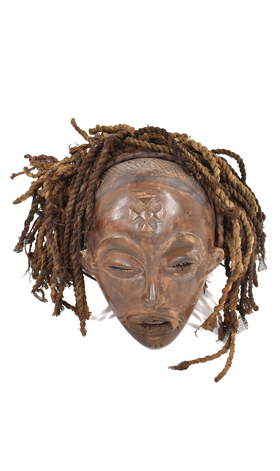 Chokwe Mask Mwana Pwo With Headdress Congo African Art 136269 - Etsy