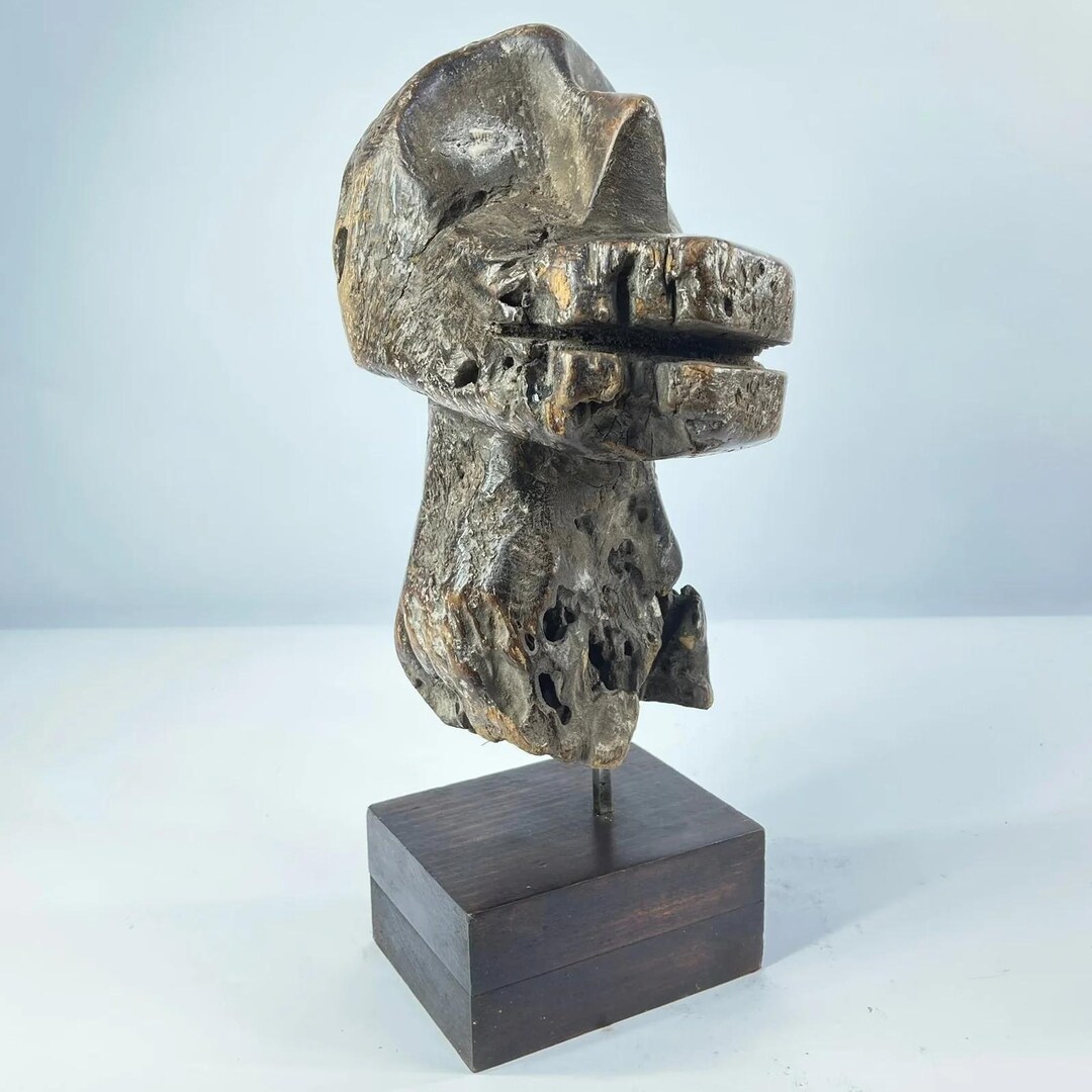 Zimba Wooden Head on Custom Stand Congo - Etsy