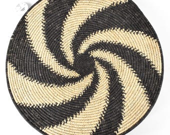 13.5'' Zulu Ilala Palm Basket South Africa Hand Woven Lidded Pot ...