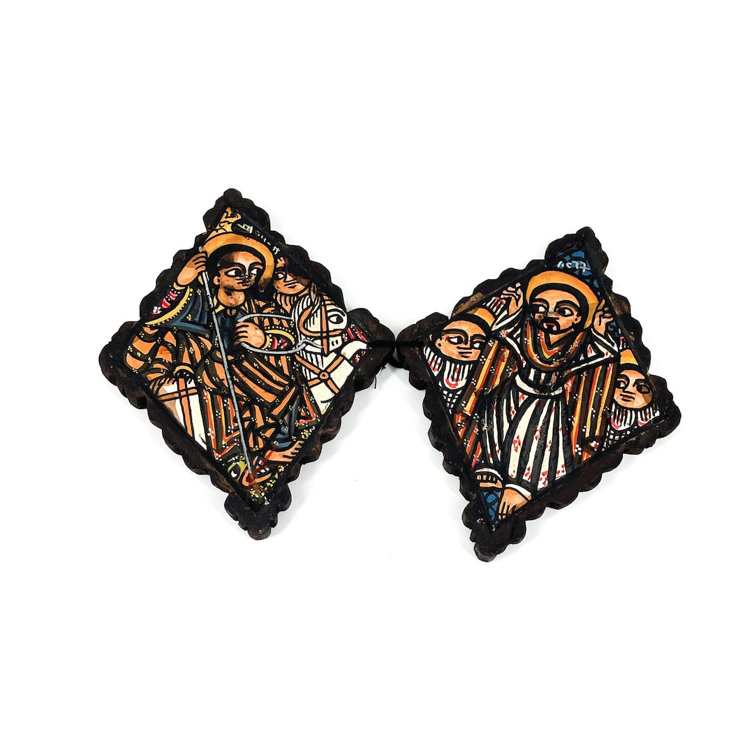 Ethiopian Coptic Icon Two Panels Painted Wood Angel - Etsy