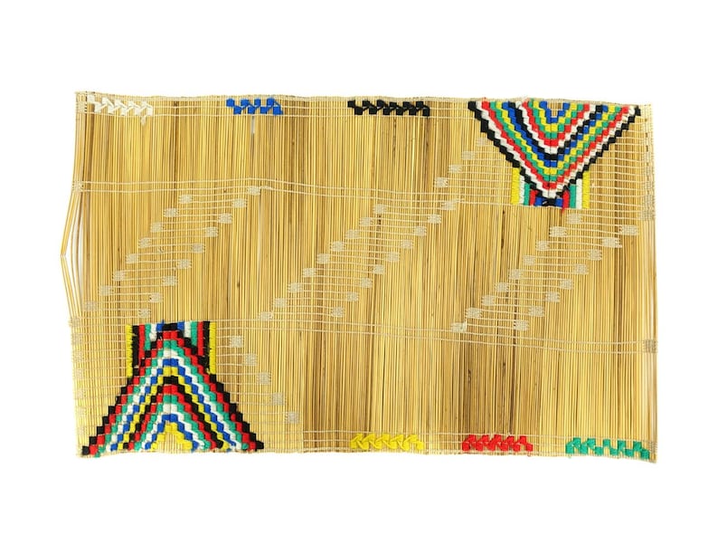 Zulu Embroidered Mat Icansi South African Art 128516 | Etsy