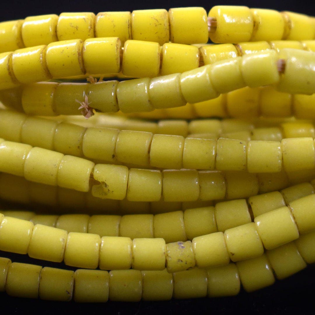 Flat Ended Yellow Trade Beads - Etsy