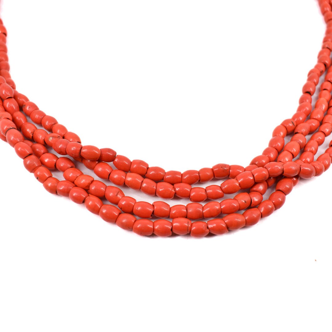 Red Baule Tamba Seed Bead Necklace - Etsy