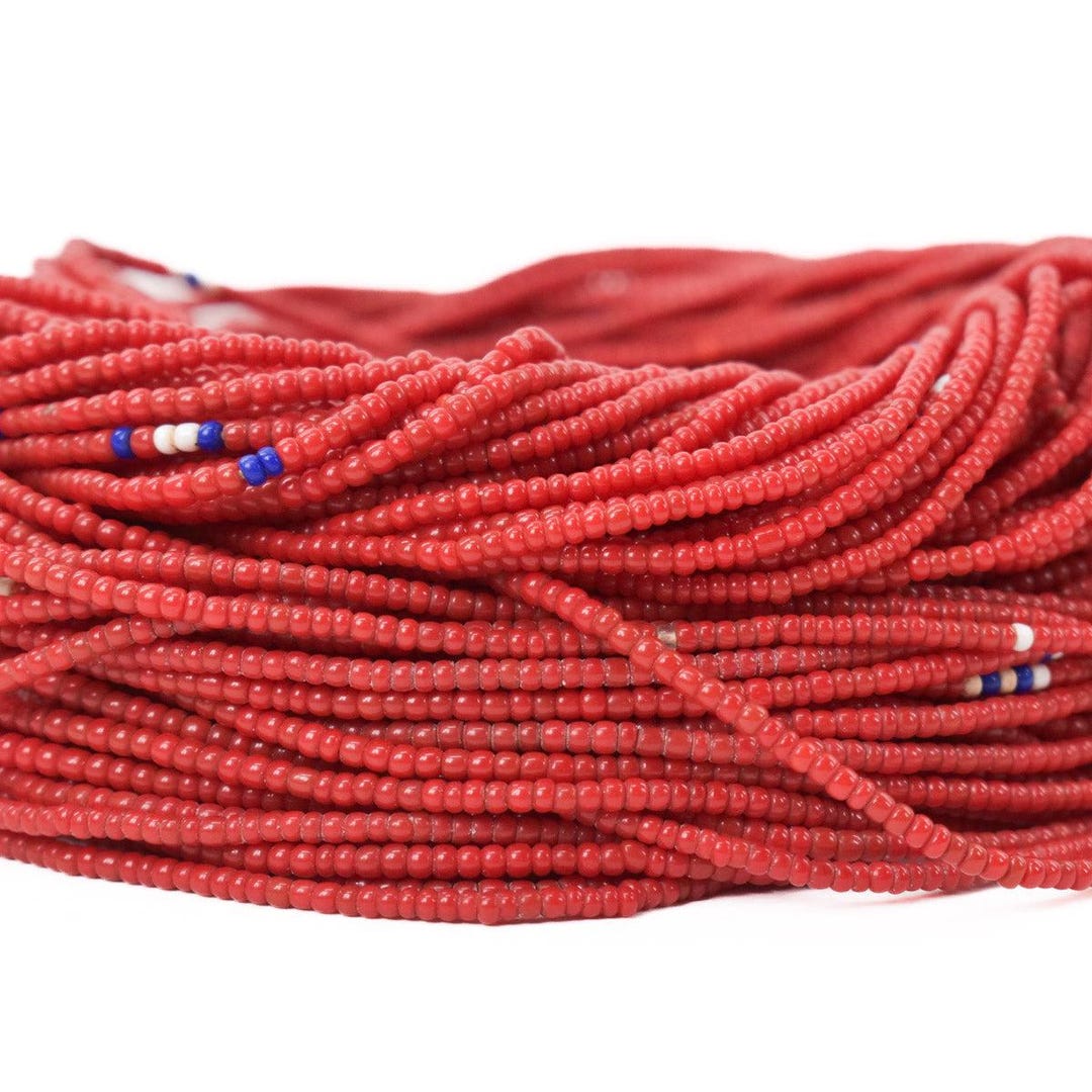 Baule Tamba Red Seed Bead Necklace - Etsy