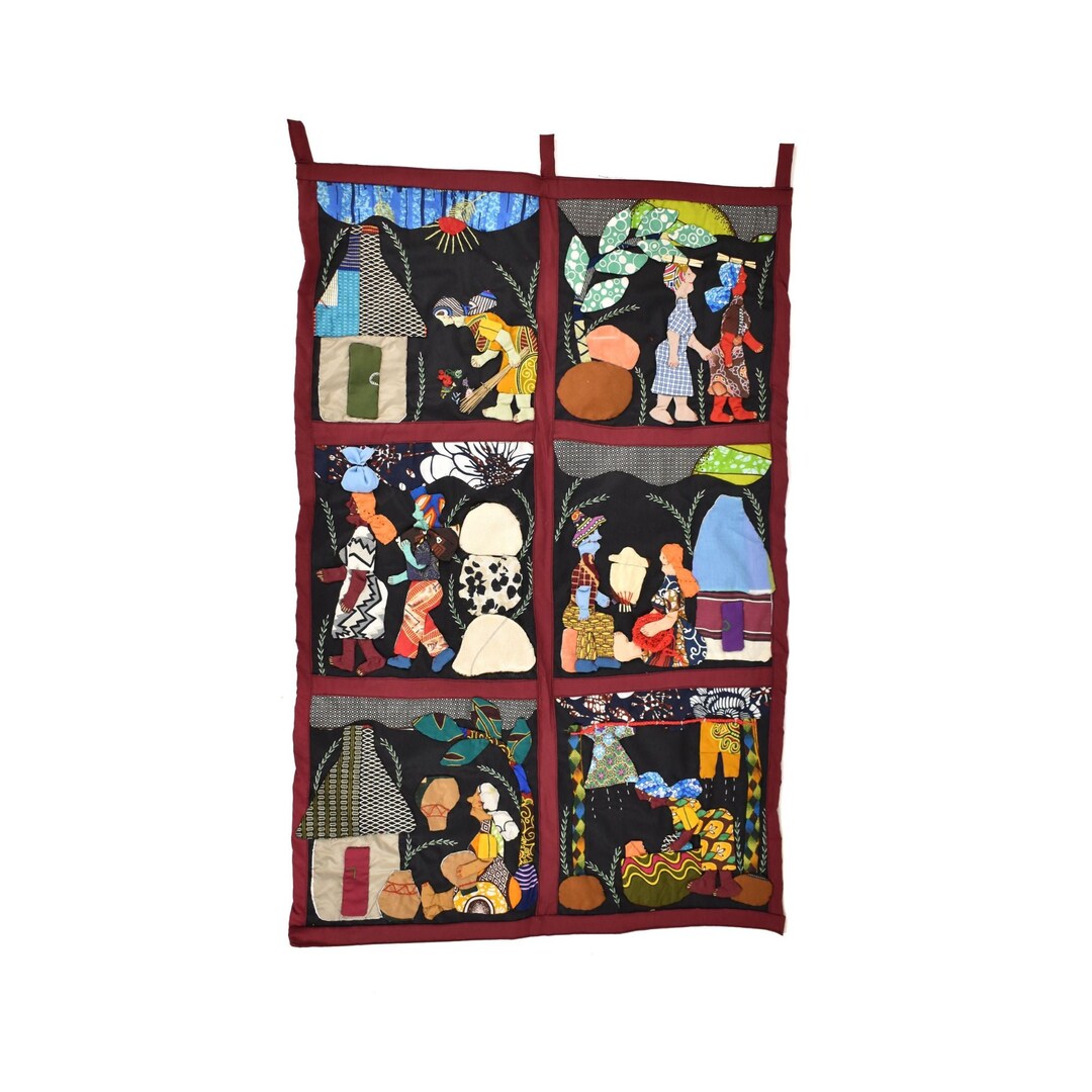 Weya 6 Panel Story Quilt Village Life Zimbabwe - Etsy