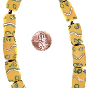 12 Yellow Tabular Venetian Trade Beads Africa 132861 - Etsy
