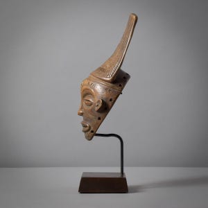 Chokwe Mwana Pwo Mask With Carved Headdress on Custom Stand Congo - Etsy