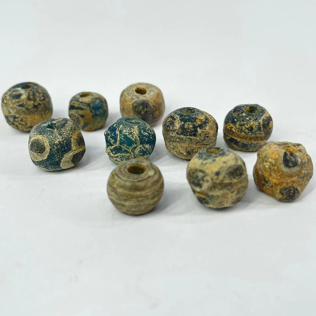 10 Ancient Islamic "roman Eyes" Beads Cooper Collection - Etsy