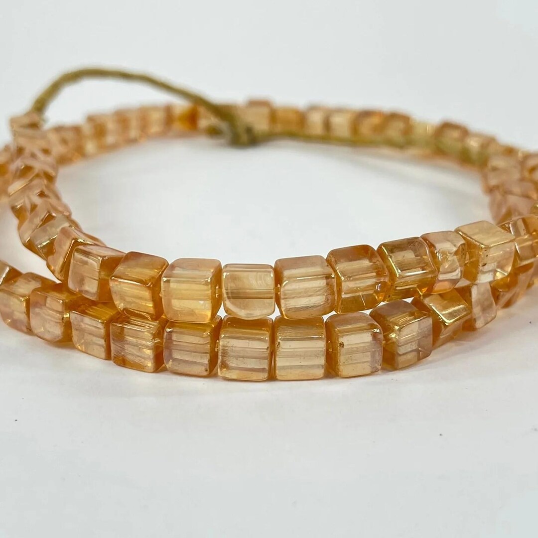 Iridescent Peach Cubed Bohemian Trade Beads - Etsy