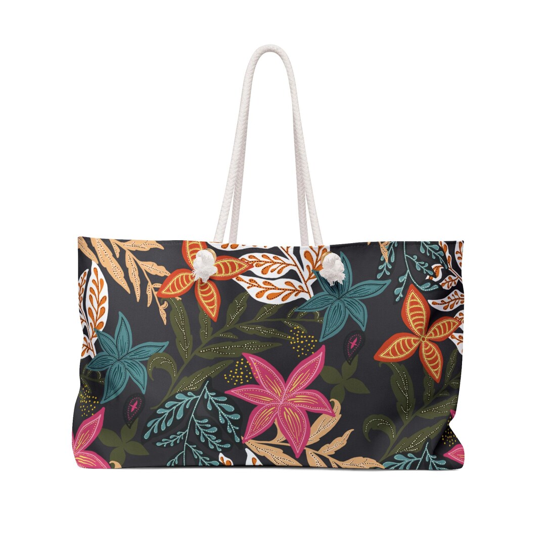 Tropical Night Beach Carryall Weekender Tote Bag, Oversized Packable ...