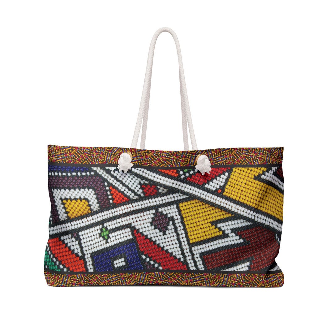 Tribal Geometric Beach Carryall Weekender Tote Bag, Oversized Packable ...