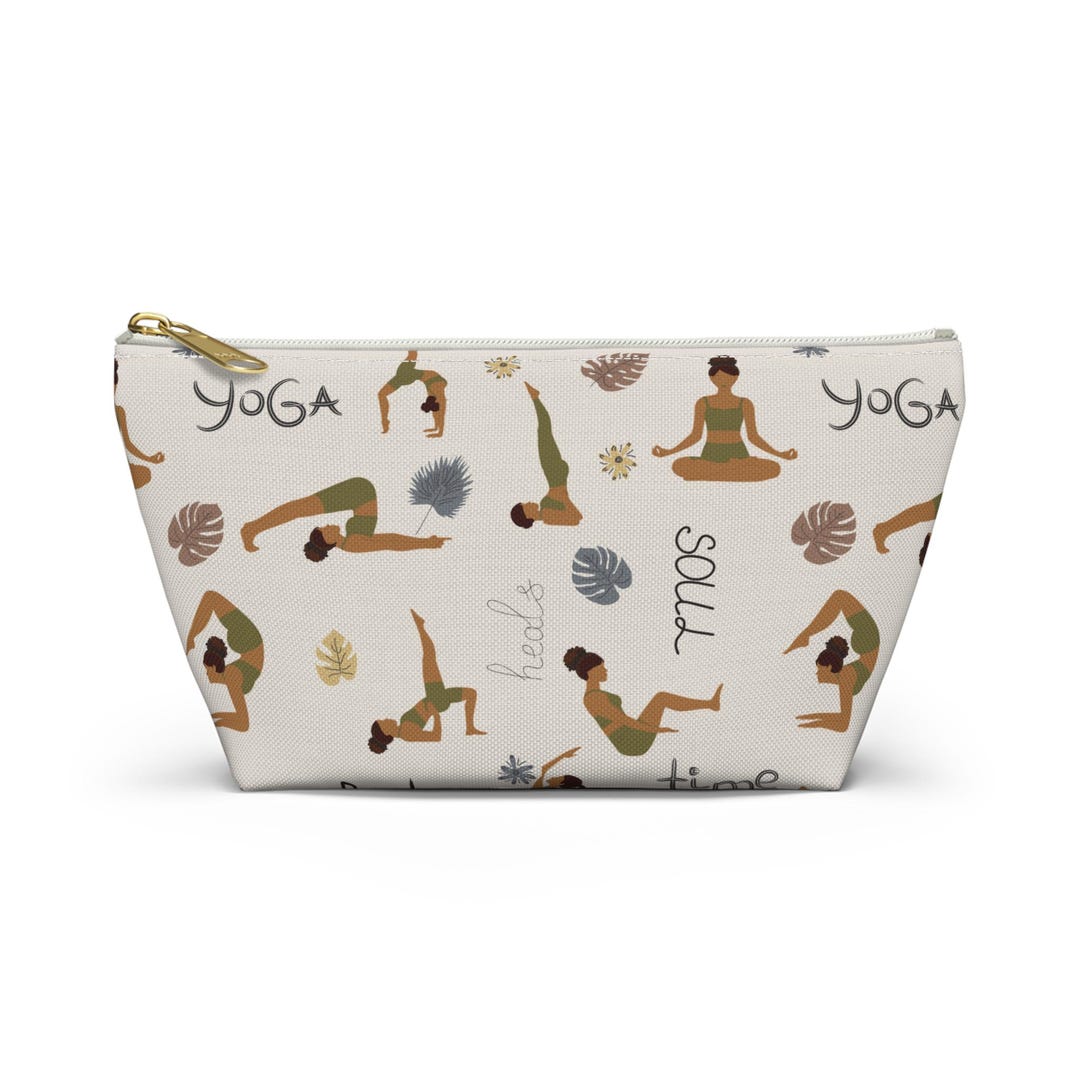 Black Woman Yoga Body Soul Poses T-bottom Accessory Pouch, Standing ...