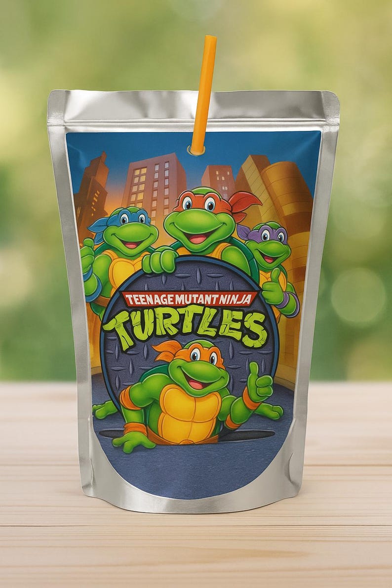 Teenage Mutant Ninja Turtles Chip Bag and Capri Sun Juice Label - Etsy