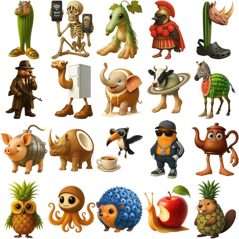 Italian Brainrot PNG Bundle | Funny Meme Characters | Tralalero Tralala ...