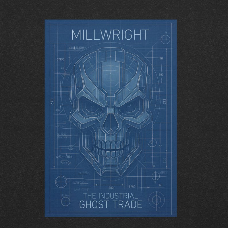 Millwright T-shirt – the Industrial Ghost Trade – Blueprint Skull Back ...