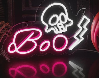 Custom Spooky Halloween Neon Sign | Boo LED Neon Light Decor! - Etsy
