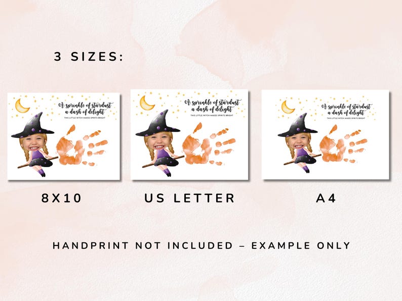 Halloween Cute Little Witch Handprint Art, Printable Keepsake Template ...